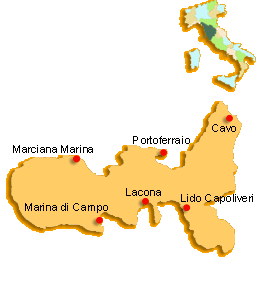 TALiANSKO - Toskánsko / mapa ELBA