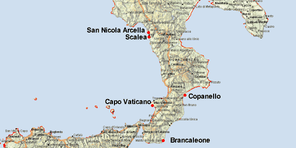 TALiANSKO / automapa Kalábria (CALABRIA)
